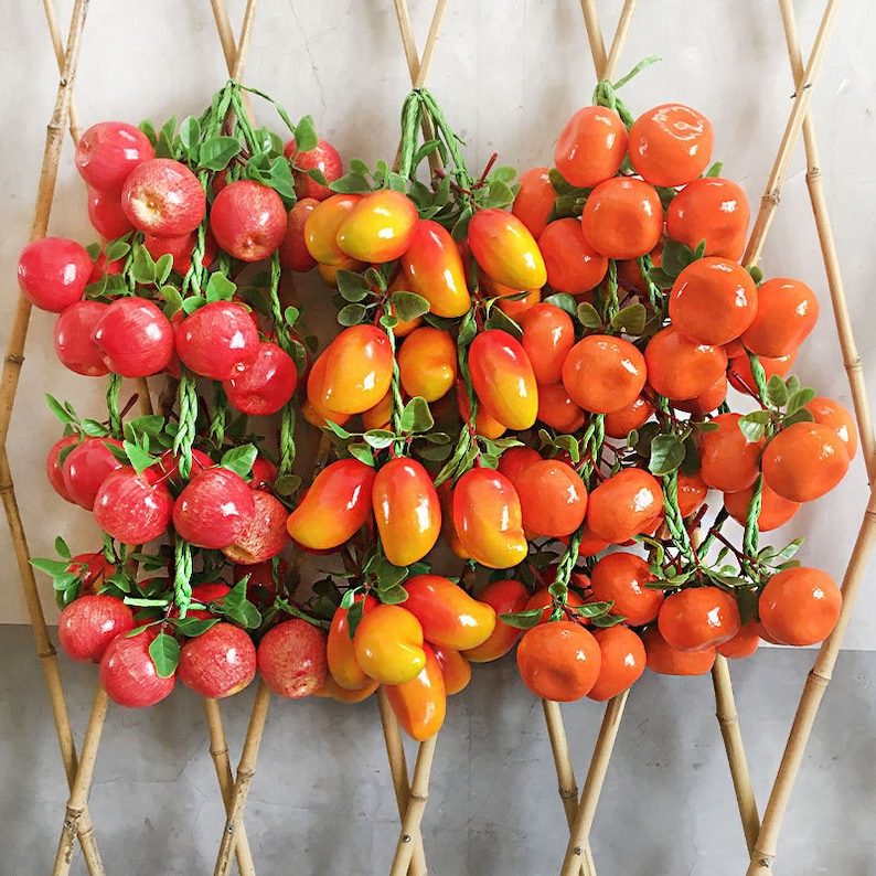 Artificial Vegetable String Fruit String, Corn, Pepper, Garlic, Apple ...