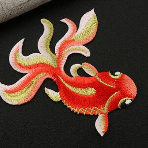 2 Pieces Solid Goldfish Embroidery Lace Applique Patch,big Size Retro ...