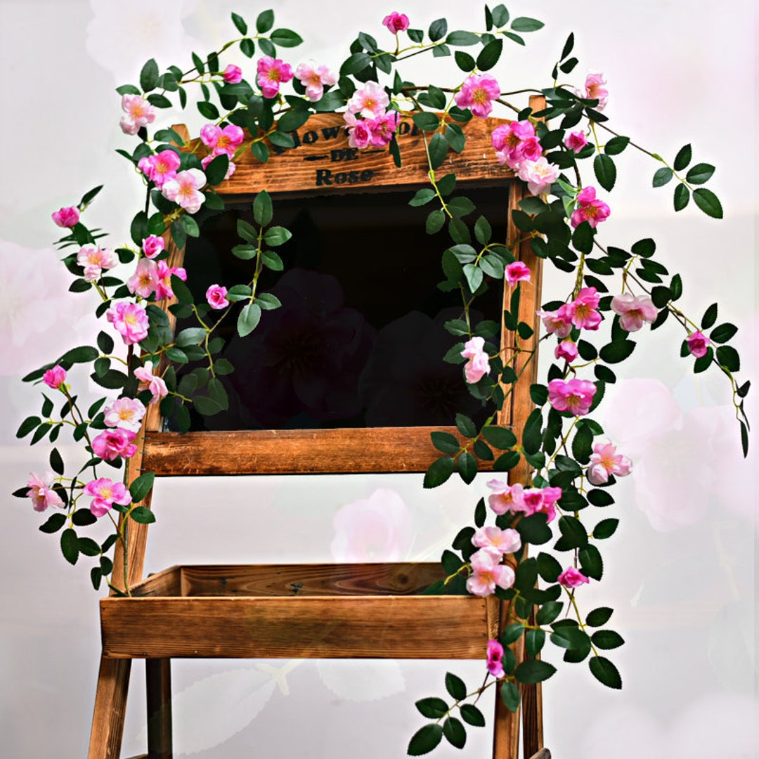 Pink Artificial Rose Vine Hanging Decoration for Home Wall Decor ...