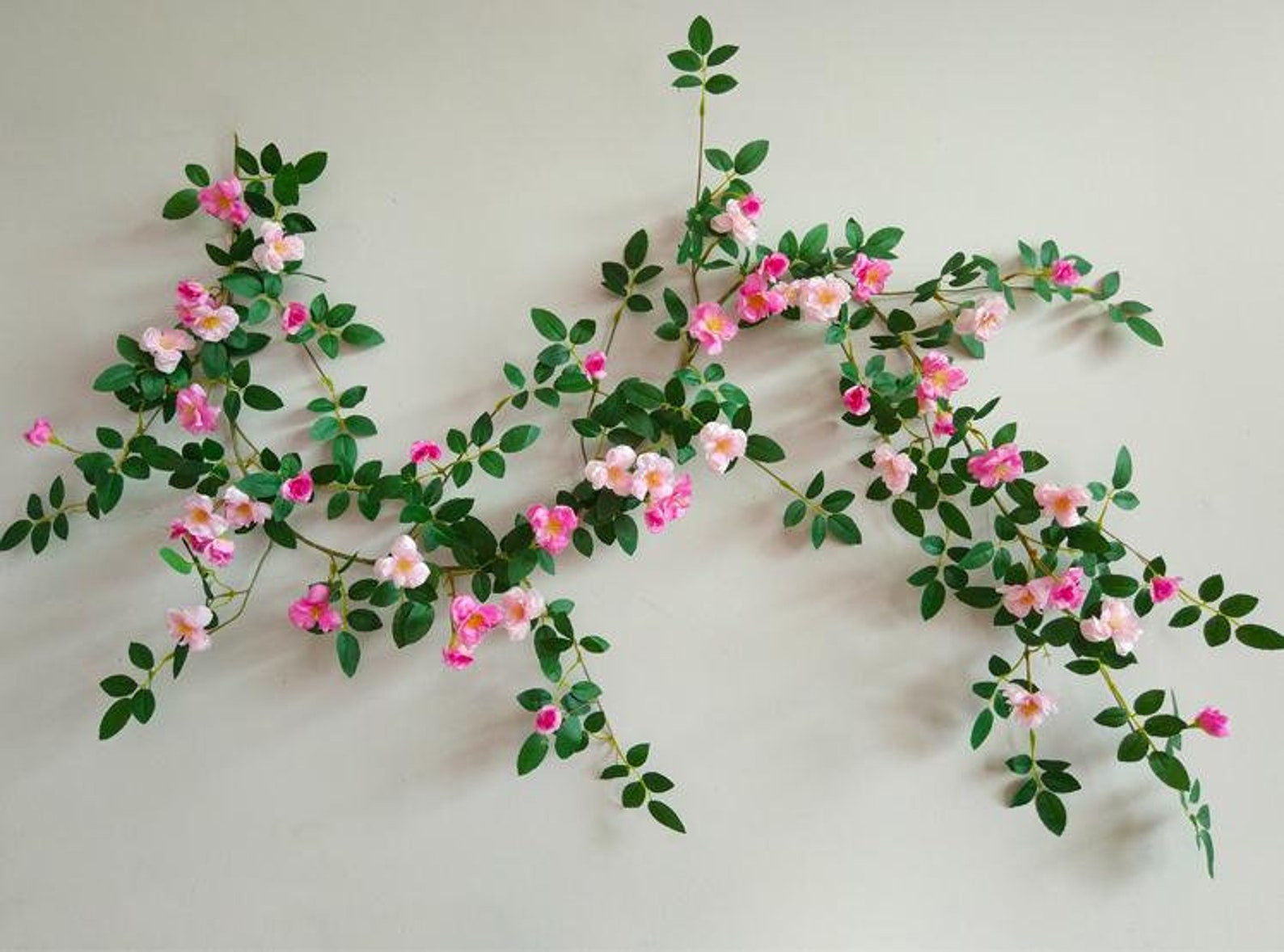 Pink Artificial Rose Vine Hanging Decoration for Home Wall Decor ...