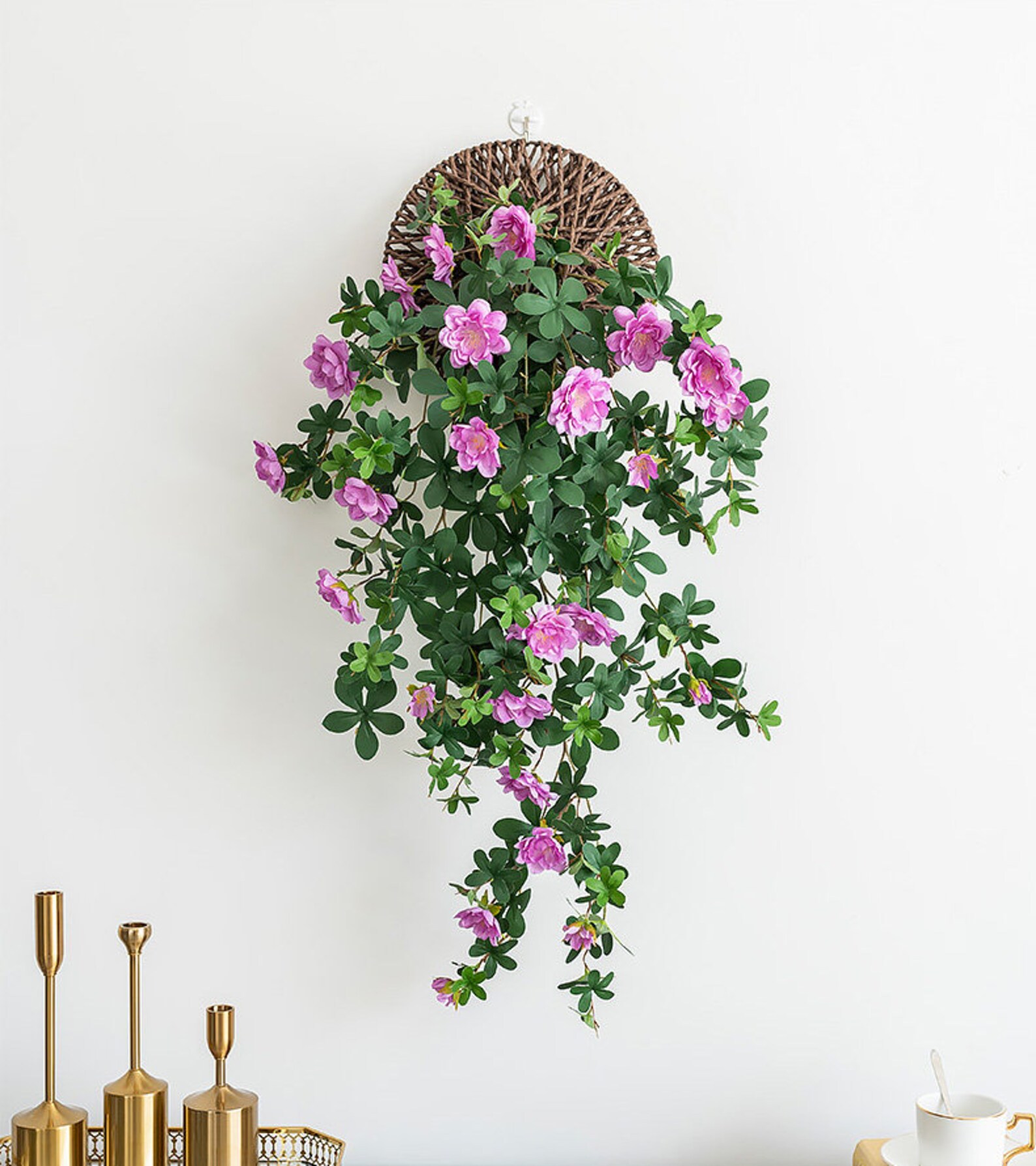 Artificial Rose Flower Fake Plant Wall Hanging Decor for - Etsy