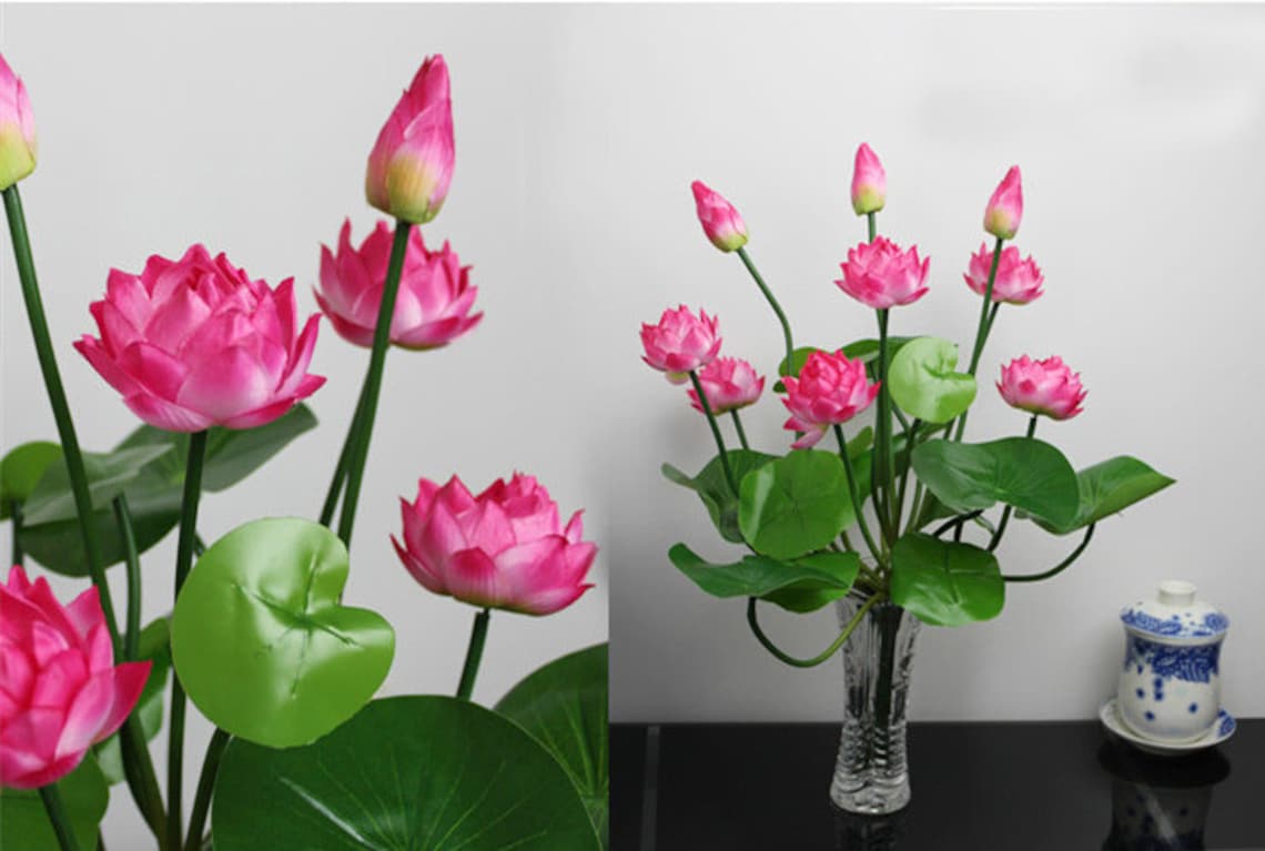 Artificial Lotus Flower Bouquets for Wedding DecorWedding | Etsy