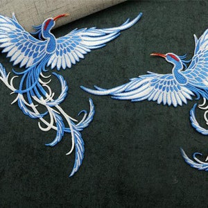 2 Pieces Solid Phoenix Embroidery Lace Applique Patch,big Size Flower ...