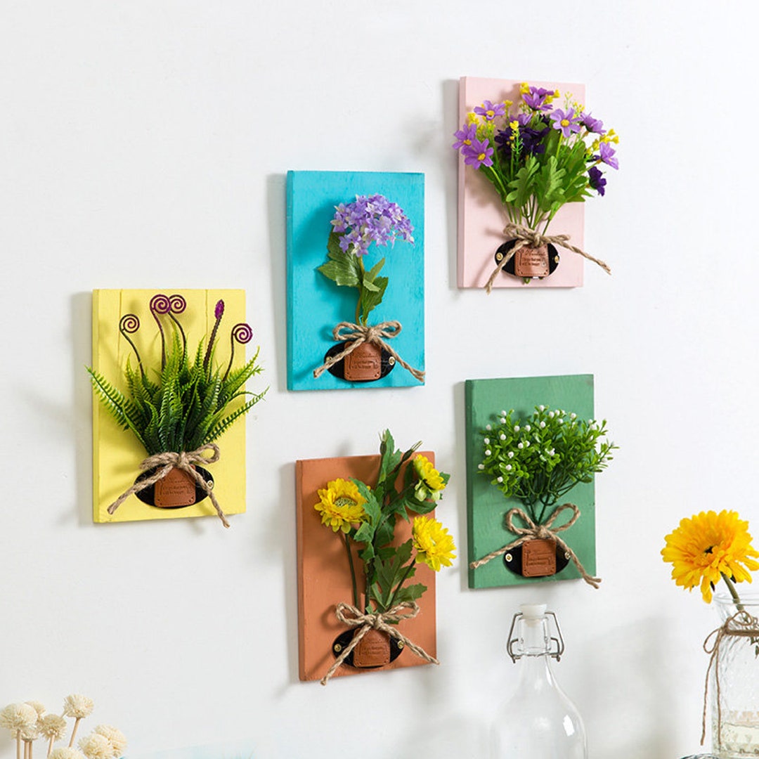 Artificial Flower Fake Plants Wall Hanging Decor for Wedding Room,retro ...