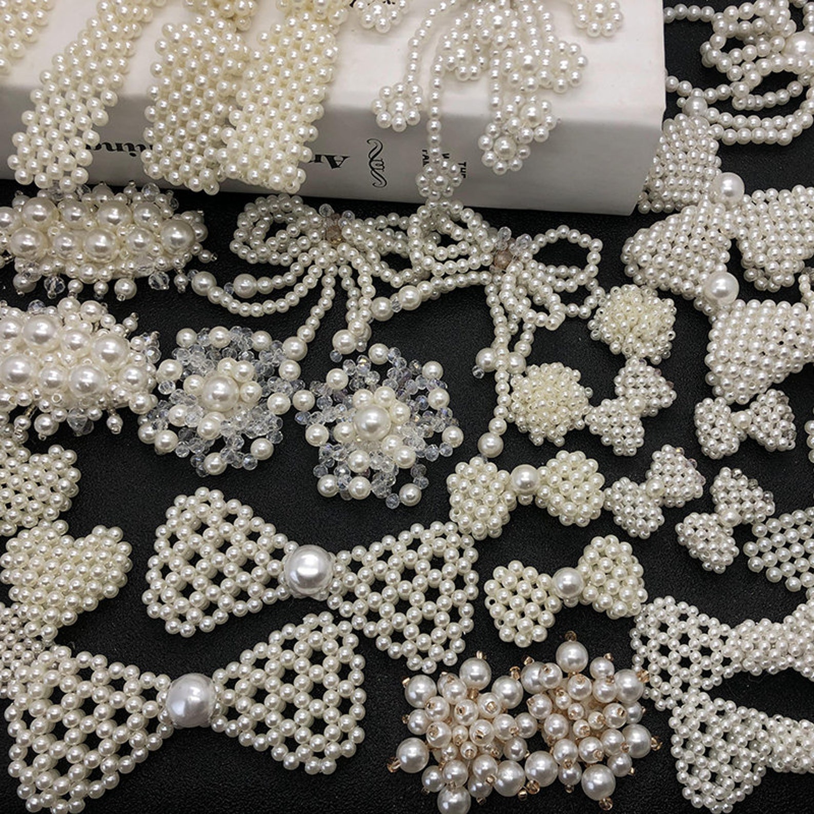 White Pearl Beading Patch for Wedding Dresssew-on Pearl - Etsy