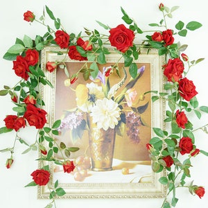Red Artificial Rose Hanging Decoration for Home Wall Decor,artificial ...