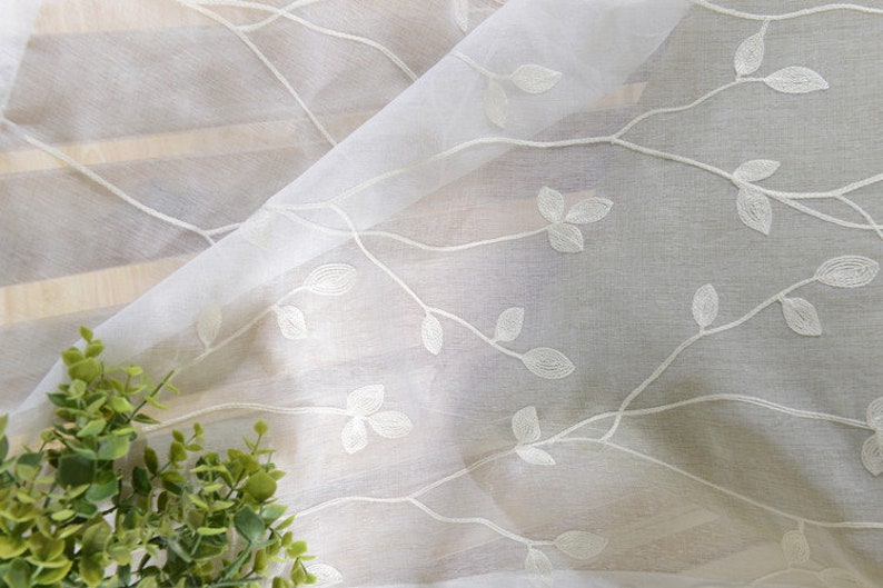 1 Yard White Yarn Leaf Floral Embroidery Lace Fabriclace - Etsy