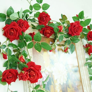 Red Artificial Rose Hanging Decoration for Home Wall Decor,artificial ...
