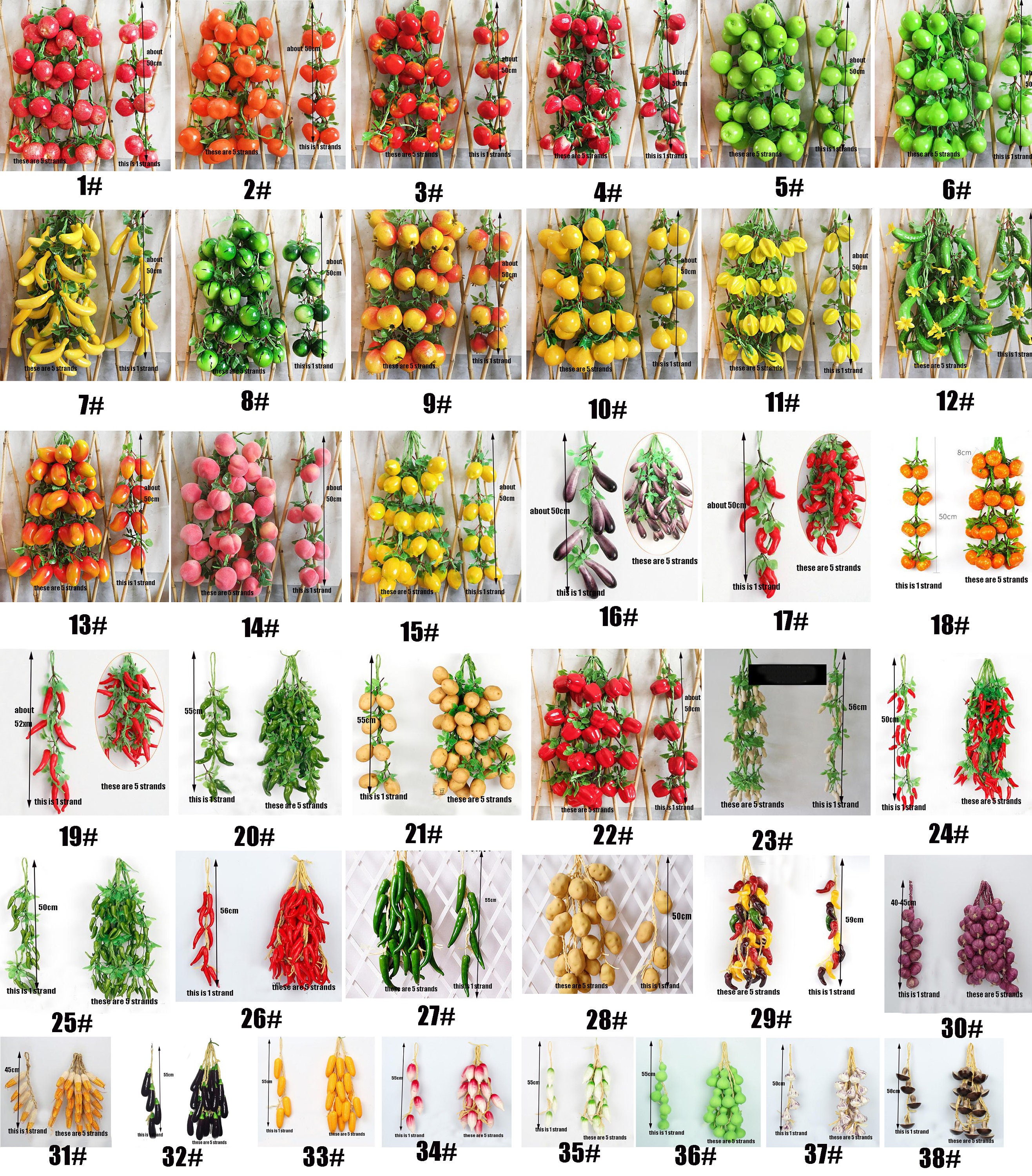 Artificial Vegetable String Fruit String, Corn, Pepper, Garlic, Apple ...