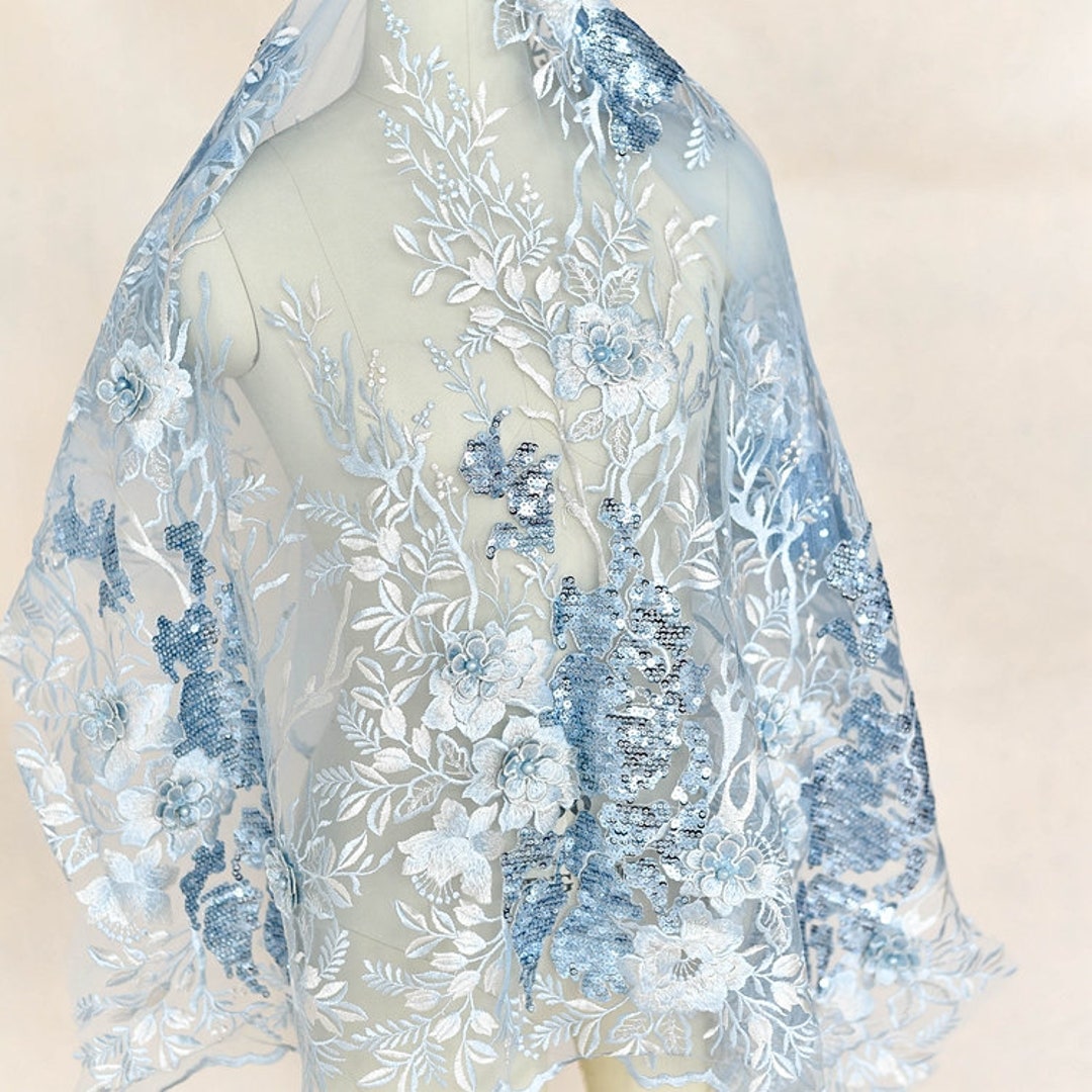 Luxurious Solid Beaded Floral Embroidered Lace Fabric,lace Fabric for ...