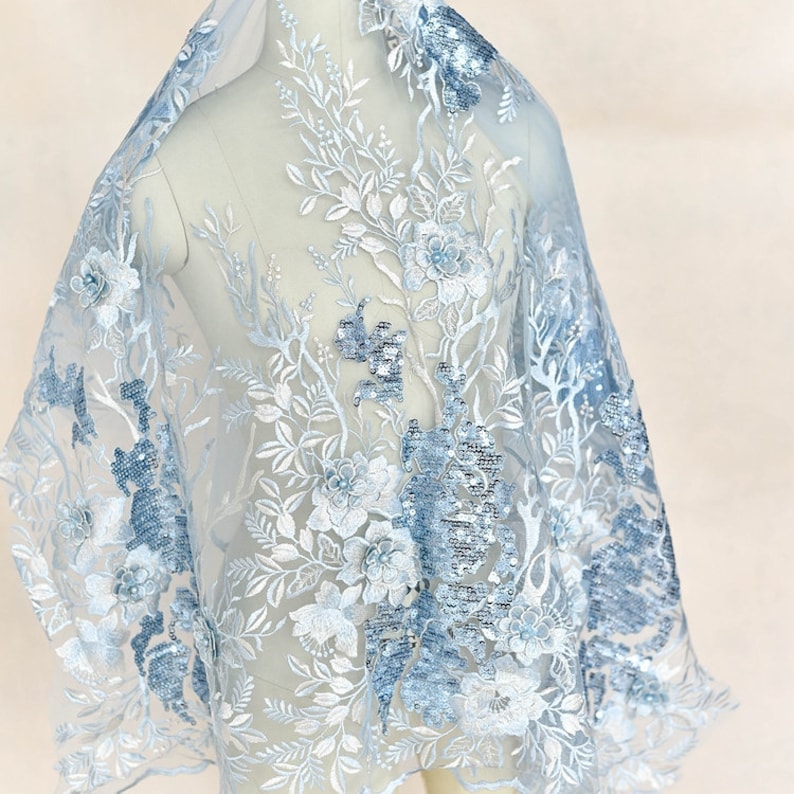 Luxurious Solid Beaded floral embroidered Lace Fabriclace | Etsy