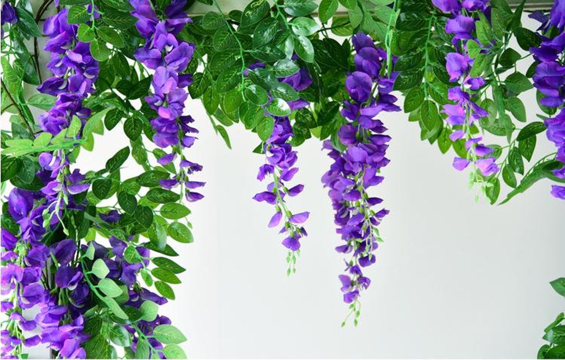 Flor de glicina artificial decoración colgante para la | Etsy