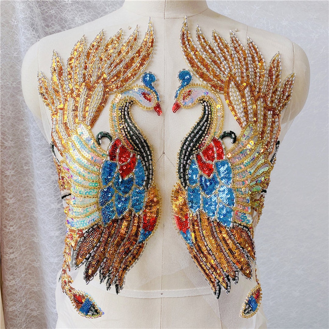 Phoenix Solid Flower Sequin Embroidery Lace Patch,luxurious Evening ...