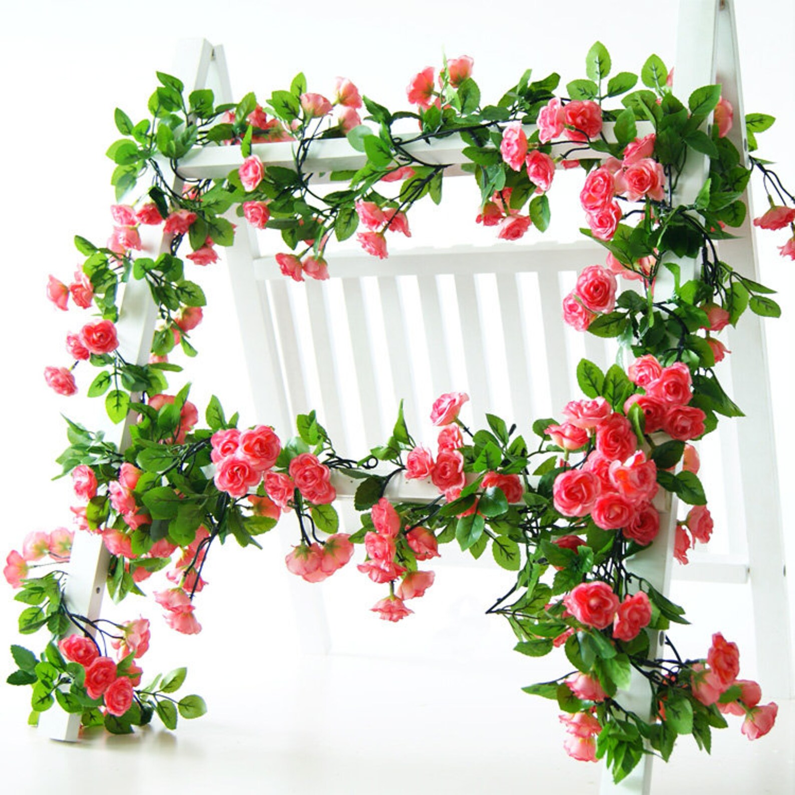 Pink Artificial Rose Vine Hanging Decoration for Home Wall | Etsy