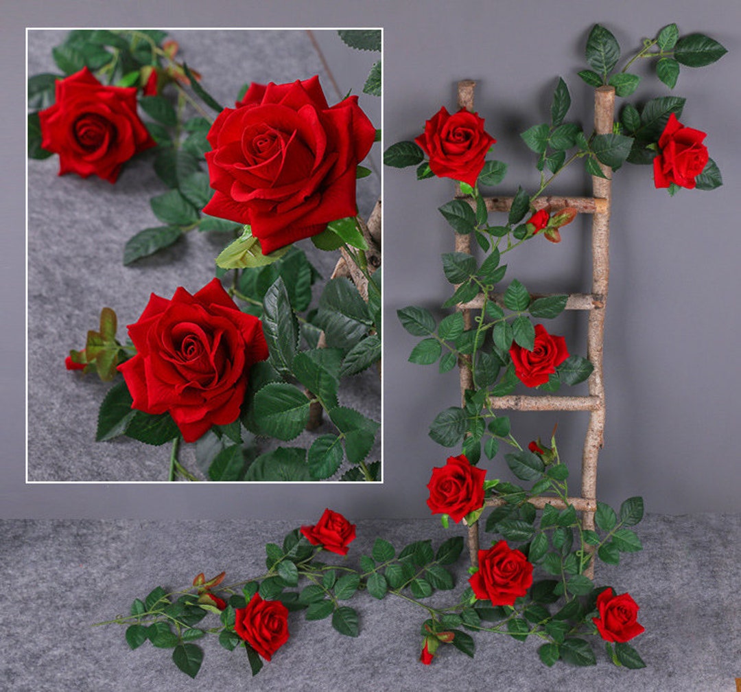 Artificial Rose Flower Vine Hanging Decoration for Home Wall Decor ...