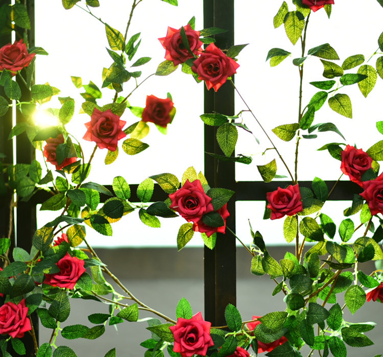 3 Colors Artificial Rose Vine Hanging Decoration for Home Wall Decor ...