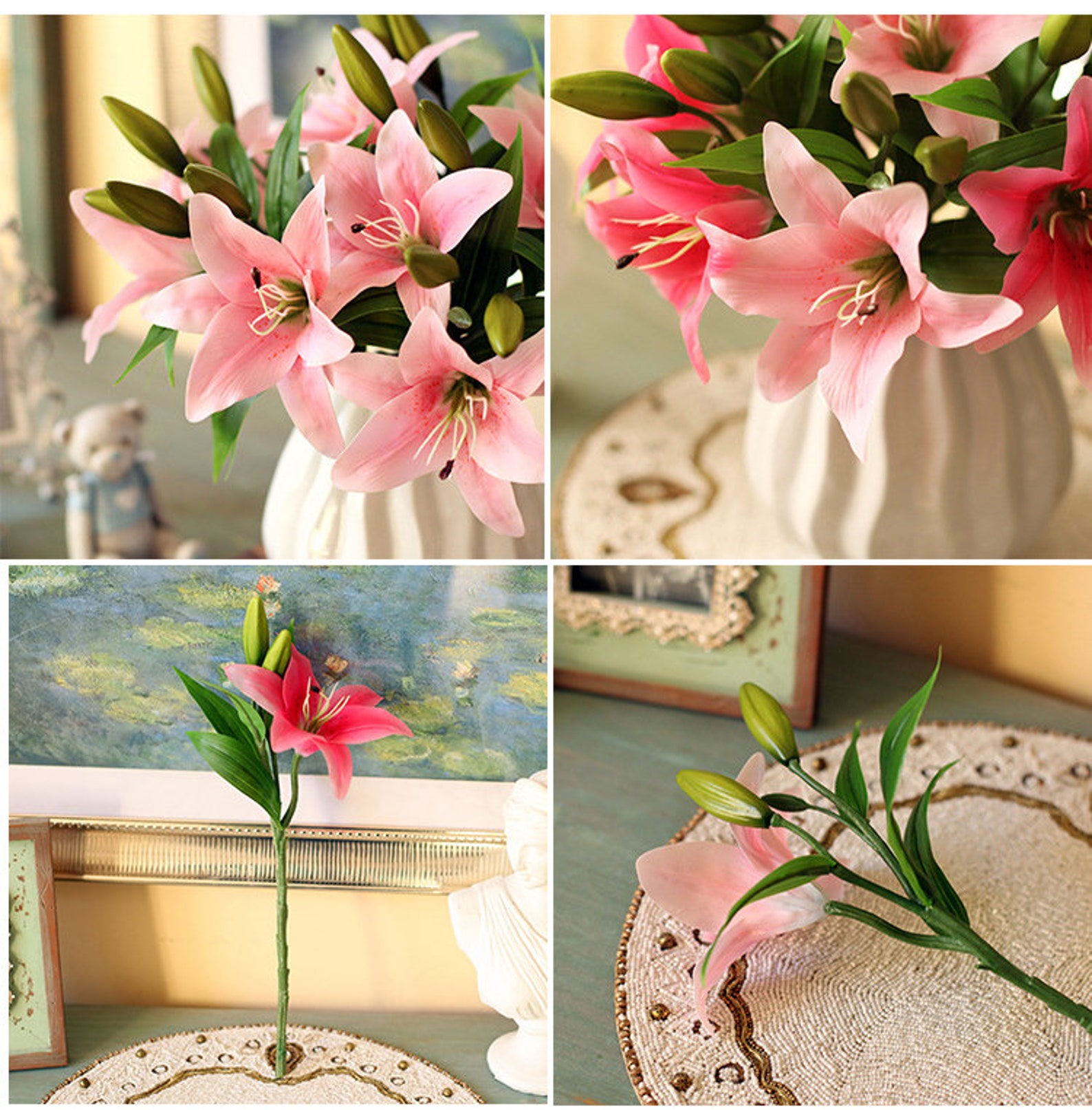 Artificial Flower Silk Lily Bouquets for Bridalwedding - Etsy