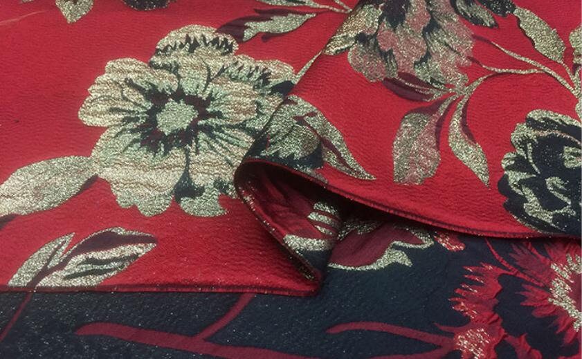 High Grade Gold Line Floral Brocade Clothing Fabric French | Etsy