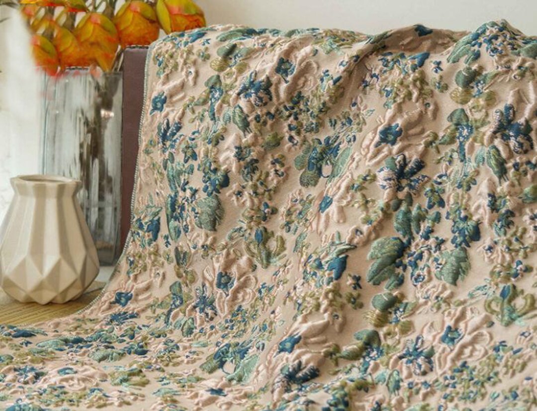Tela de ropa de brocado Floral en relieve de alta calidad de 1 yarda ...