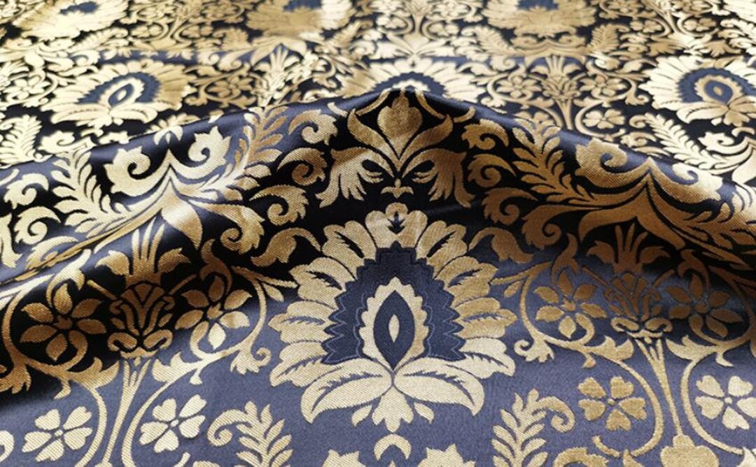 Baroque Style Luxury Bronzing Floral Brocade Clothing Fabric High Grade ...