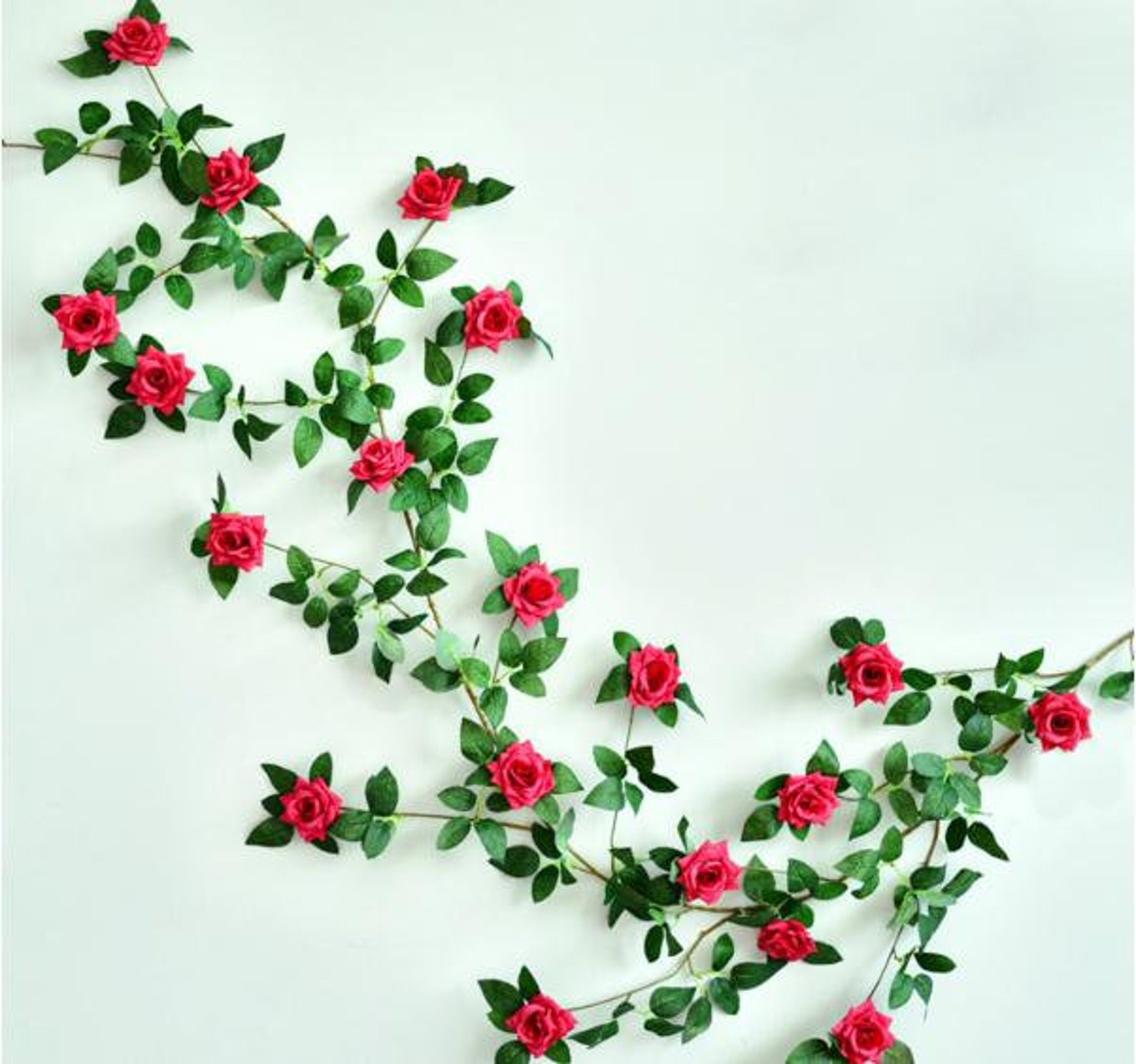 3 Colors Artificial Rose Vine Hanging Decoration for Home Wall Decor ...
