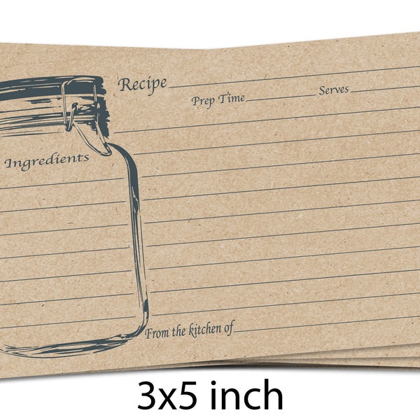 Rustic Recipe Cards - Etsy
