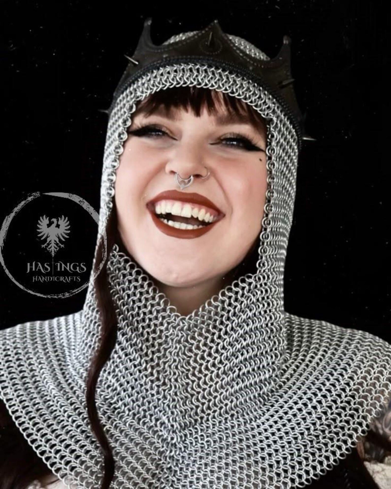 Lady Knight Chainmail Hood Aluminum Butted - Female Knight Chainmail ...
