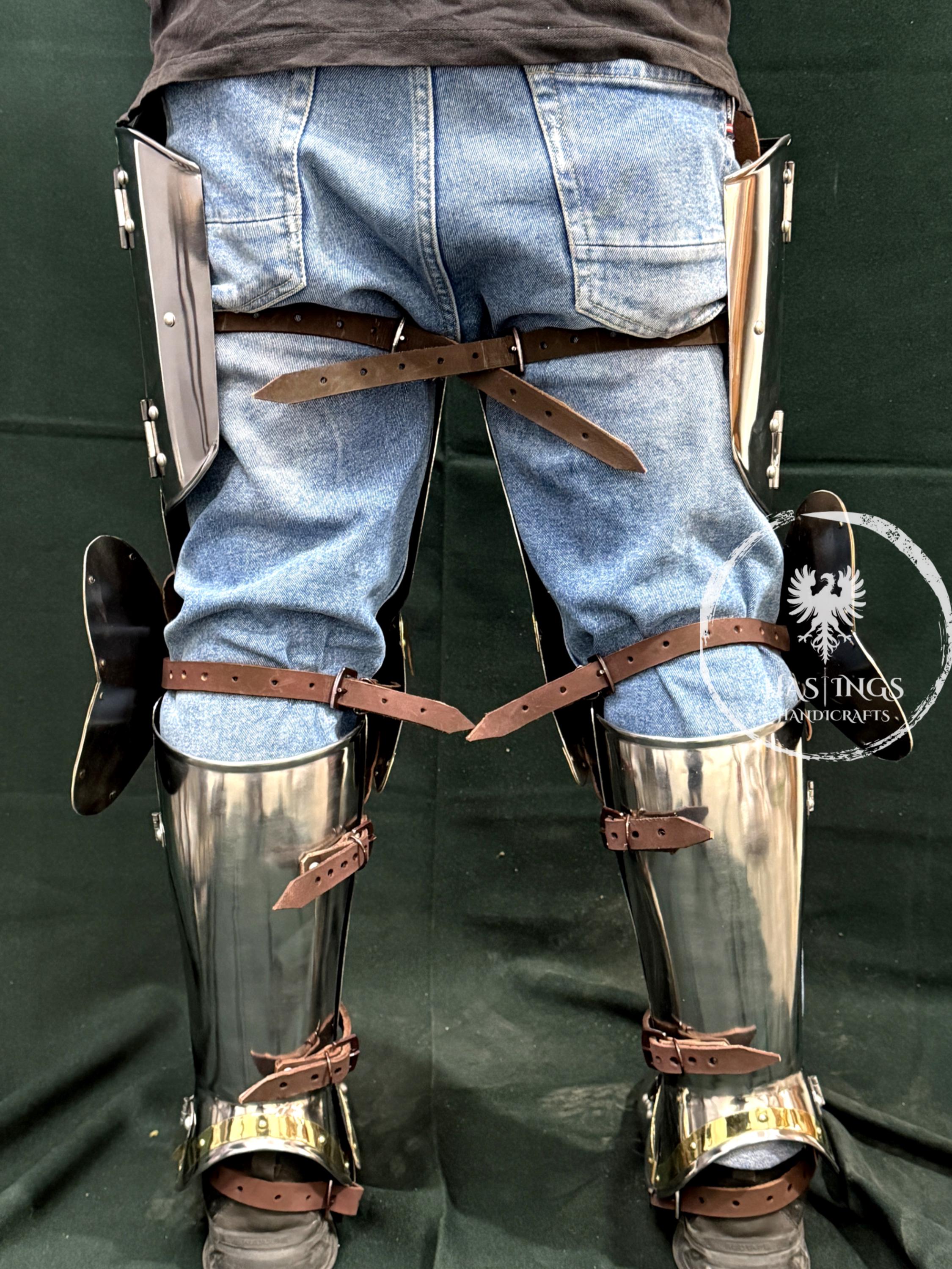 Medieval Knight Full Steel Leg Armor With Sabatons - Gothic Steel Leg ...