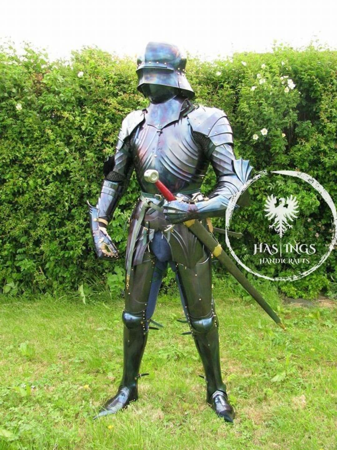 Medieval Gothic Knight Suit of Armor/full Body Wearable Armor/blackened ...
