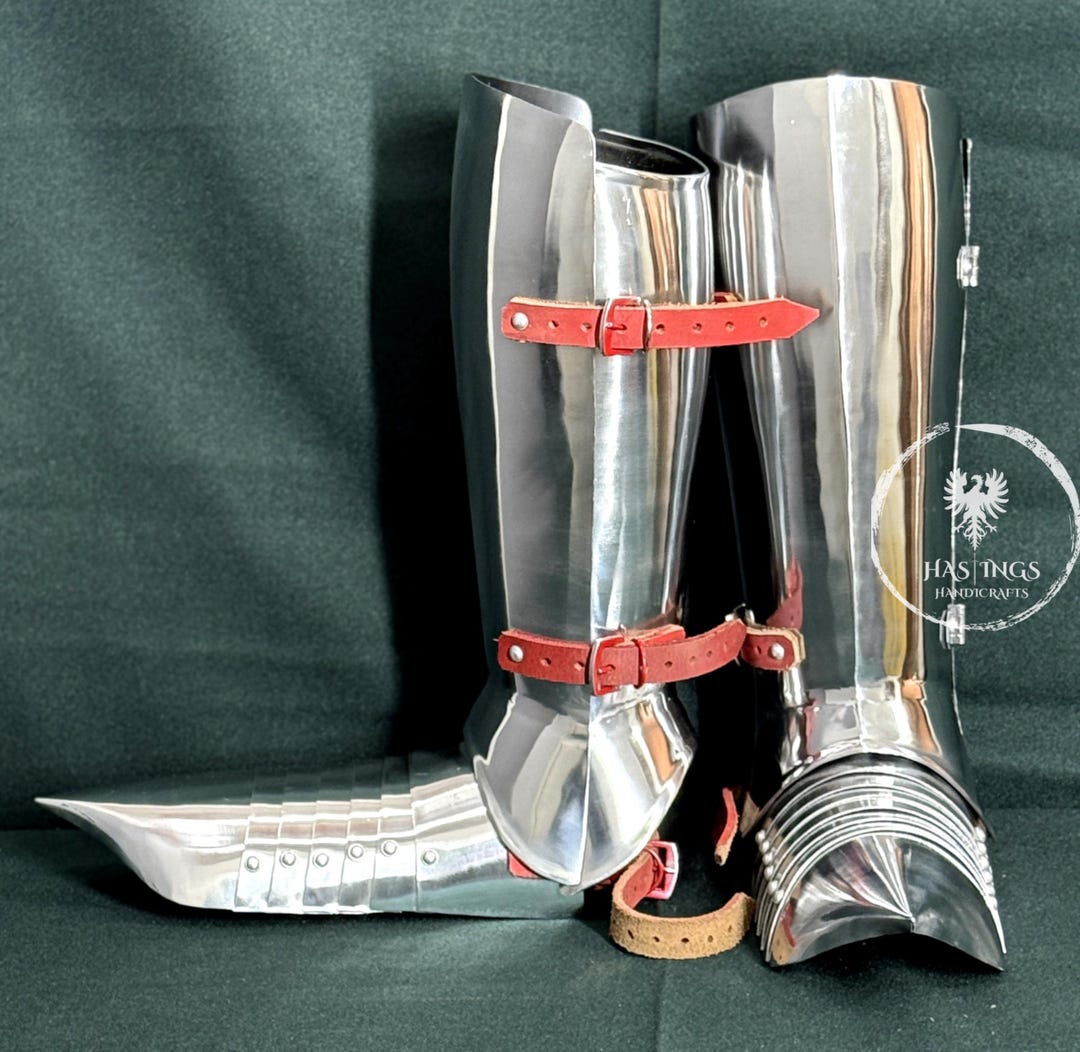 Knight’s Leg Greaves With Sabatons/gothic Style Leg Armor/functional ...