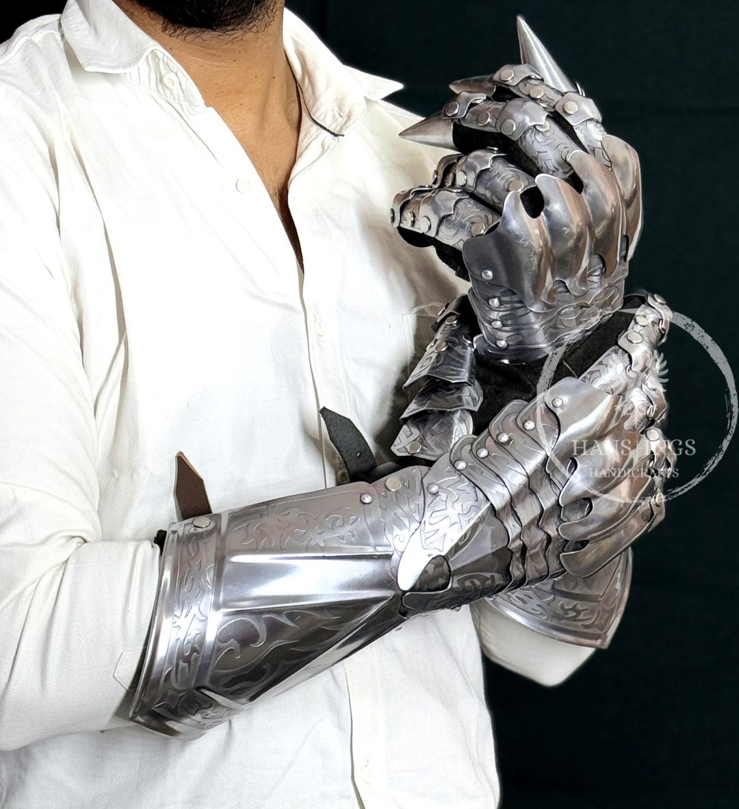 Etching Nazgûl Gauntlet Gloves/ringwraith Dark Rider Gauntlet Gloves ...