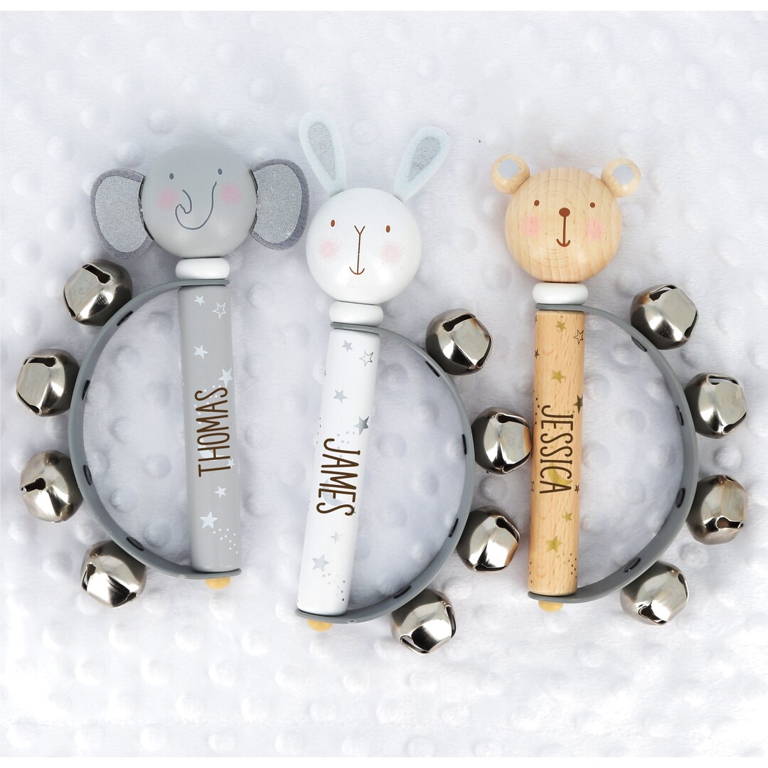 Engraved Wooden Jingle Bell Toy: Personalized Baby Rattle - Etsy