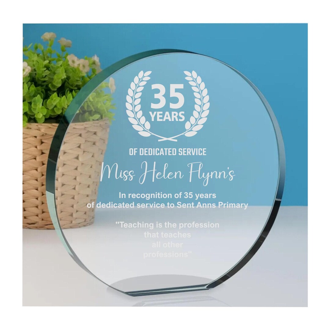 Jade Glass Award Trophy Presentation Box Included Custom Engraving ...
