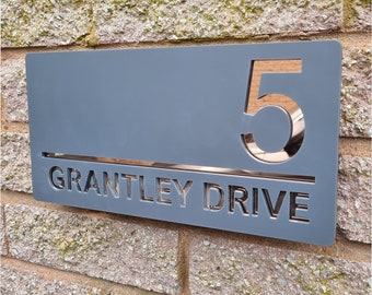 Contemporary House Sign Modern Door Number Plaque - Etsy UK