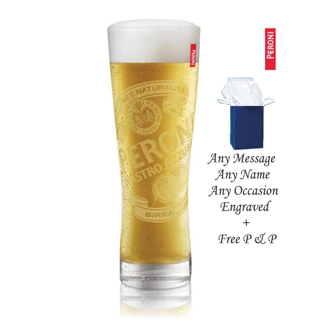 Personalised Engraved Pint Peroni Glass, Fathers Day Gift, Christmas ...