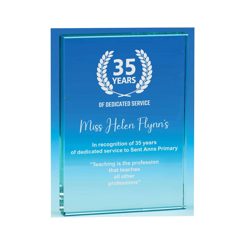 Jade Glass Award Trophy Presentation Box Included Custom Engraving ...