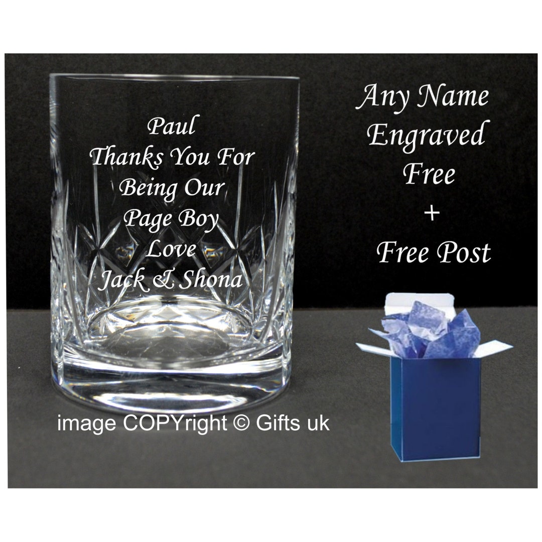 Personalised Engraved Crystal Whisky Tumbler Glass Birthday Wedding