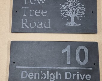 Personalised Deep Engraved Slate House Sign - Etsy UK