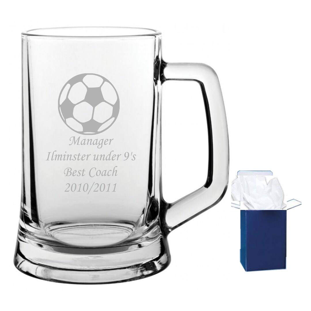Personalised Glass Tankard Football Rugby Design Gifts Best - Etsy UK
