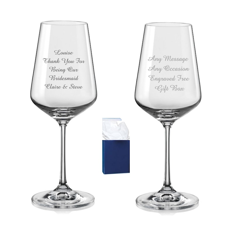 Personalised Wine Glass Engraved Your Own Message Bespoke High Etsy Uk