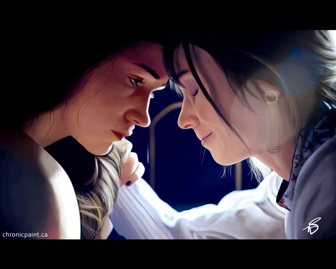 Earp Sisters Profiles Painting - Etsy