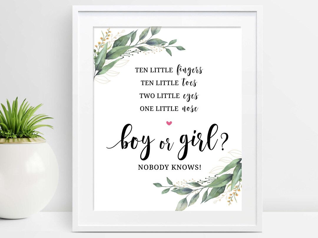Boy or Girl Baby Shower Sign, Gender Reveal Decor, Gender Neutral ...