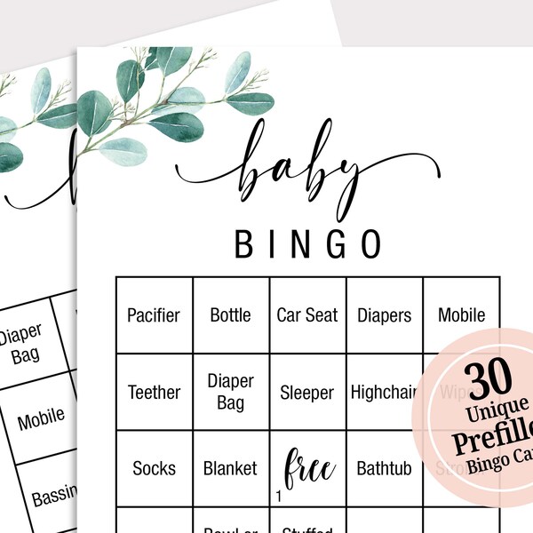 Baby Shower Bingo - Etsy