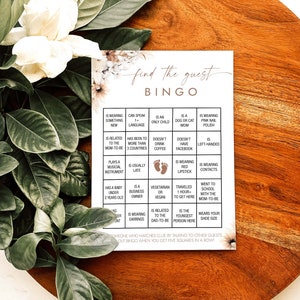 Baby Shower Find the Guest Bingo Game Funny Baby Shower Games Baby ...