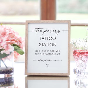 Minimalist Wedding Tattoo Station Sign Wedding Tattoo Sign Temporary ...