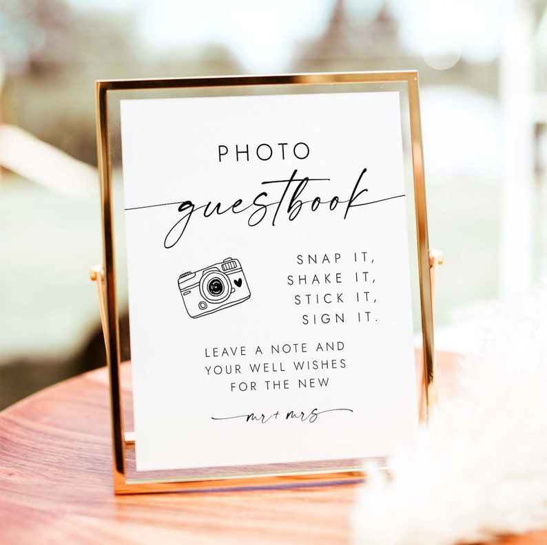 Photo Guest Book Sign Wedding Photo Guestbook Sign Minimalist Photo ...