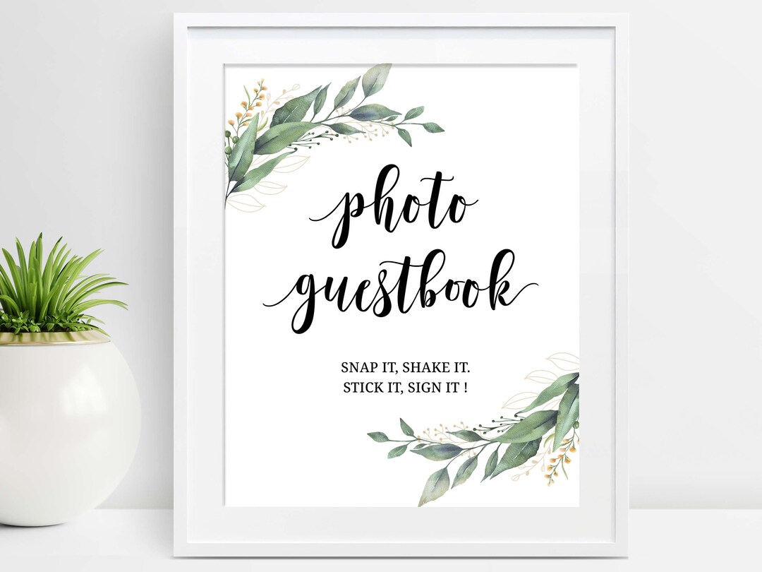 Photo Guestbook Sign Printable, Photo Guest Book Sign, Leave A Photo ...