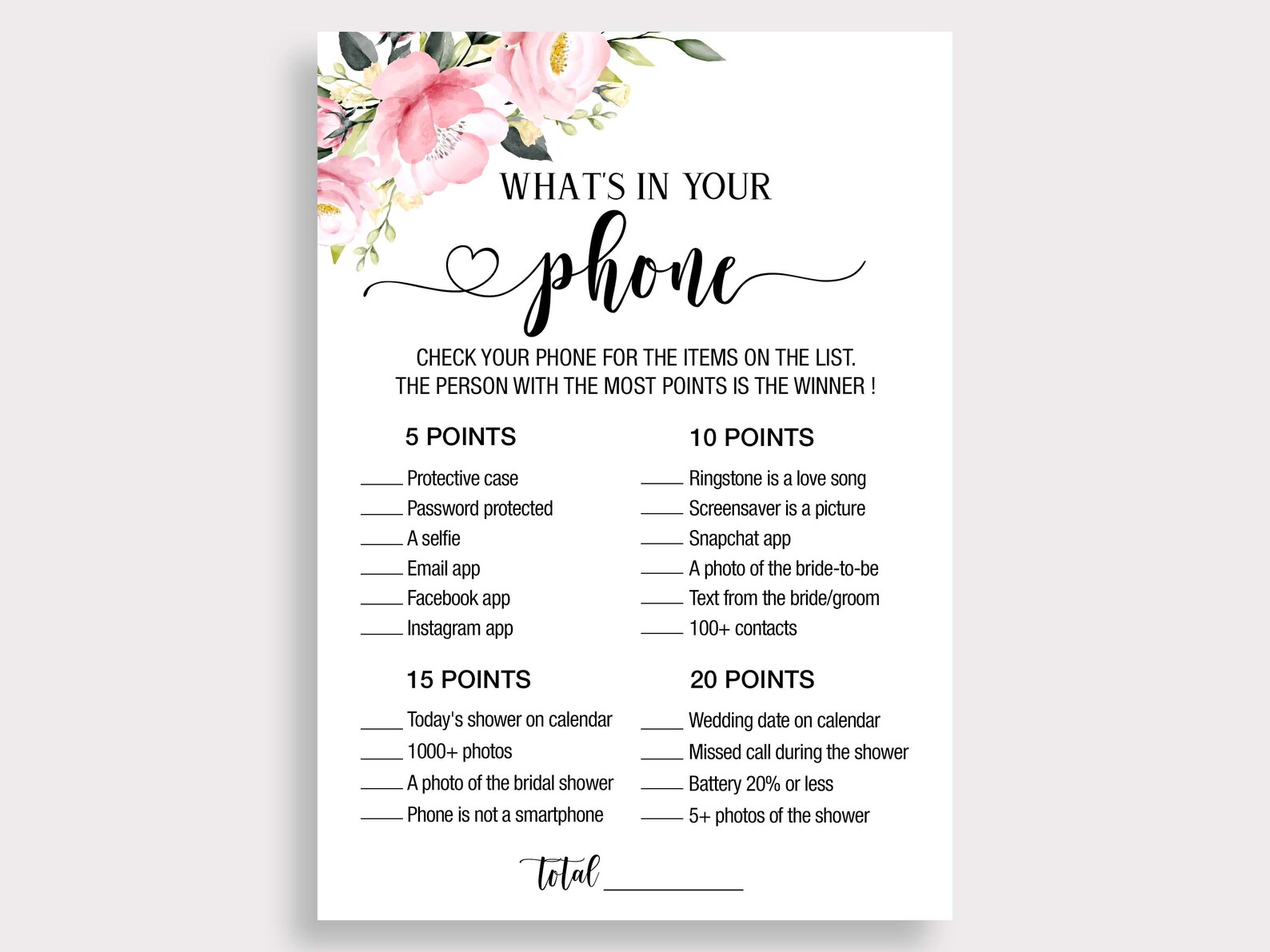 Printable Phone Game What's in Your Phone Game What is - Etsy