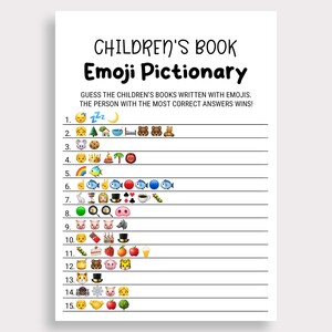 Children's Book Emoji Pictionary Printable Emoji Game Simple Childrens ...