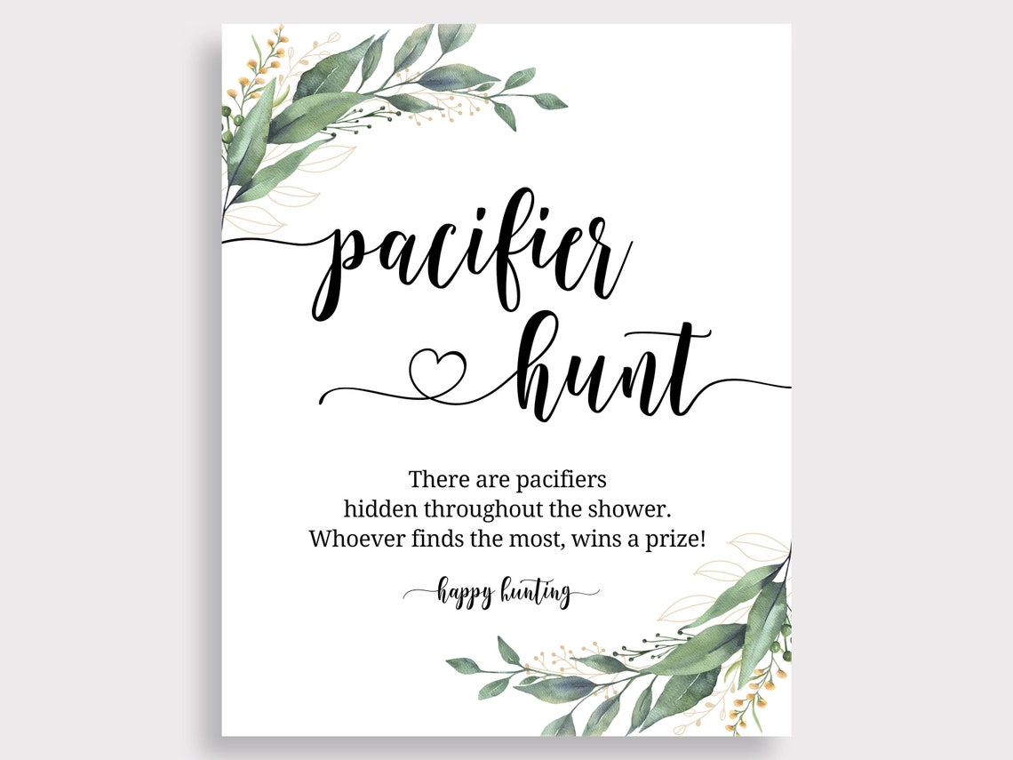 Pacifier Hunt Game Pacifier Hunt Baby Shower Game Boy Girl Neutral ...